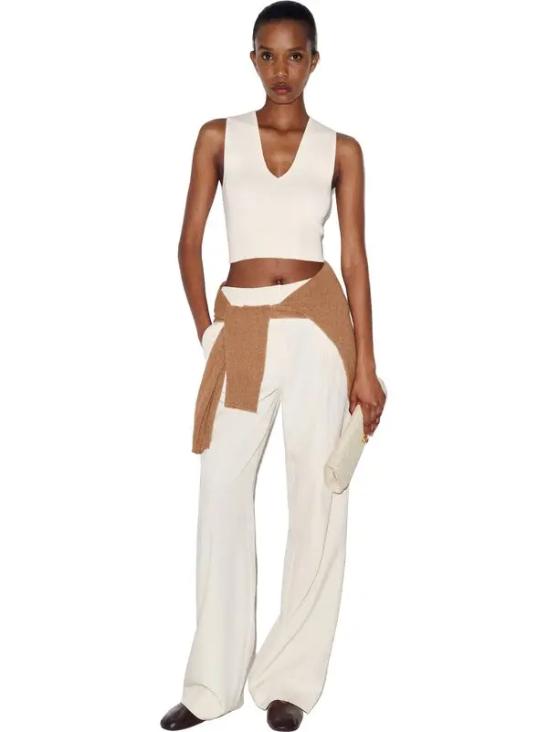 REFORMATION Bramble Cotton Sweater Tank Top - Ivory