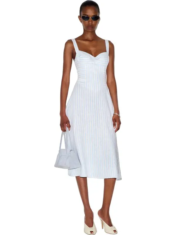 REFORMATION Susina Linen Midi Dress - Ivory