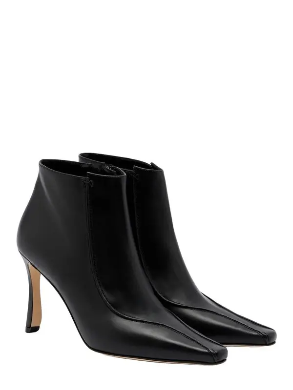 Manolo Blahnik Milleta Leather Ankle Boots - Black