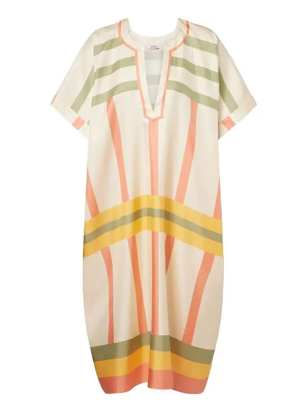 ERES Striped Silk Twill Kaftan - Multicoloured