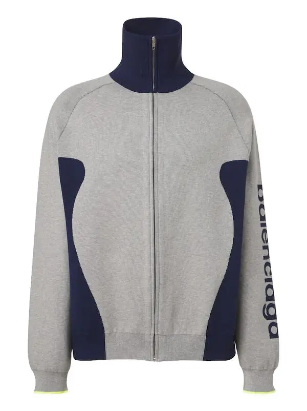 Balenciaga Cotton-blend Zip-up Cardigan - Grey