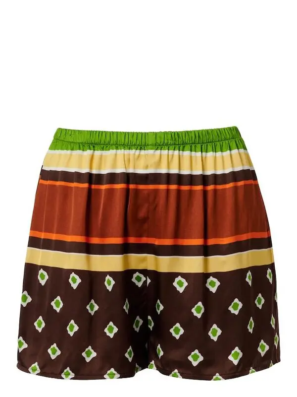 Faithfull The Brand Tia Printed Satin Shorts - Multicoloured