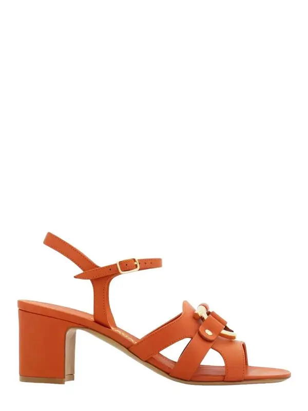 FERRAGAMO Gancini Ornament Sandals - Orange