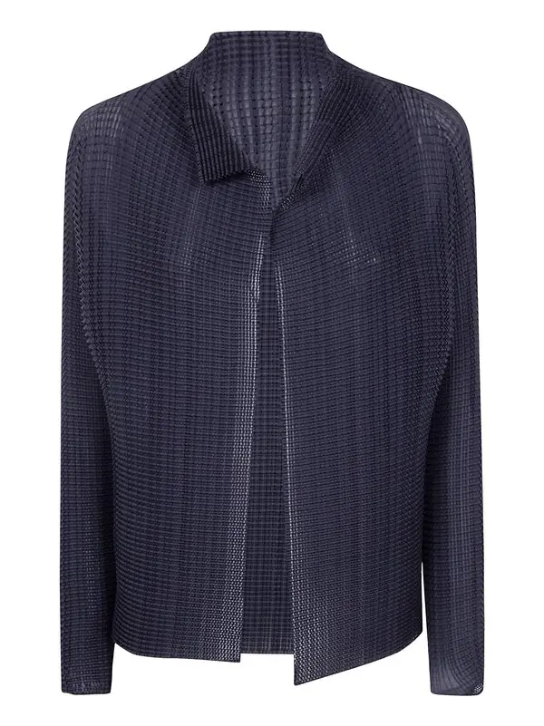 Issey Miyake Polyester Pleated Shirt - Black