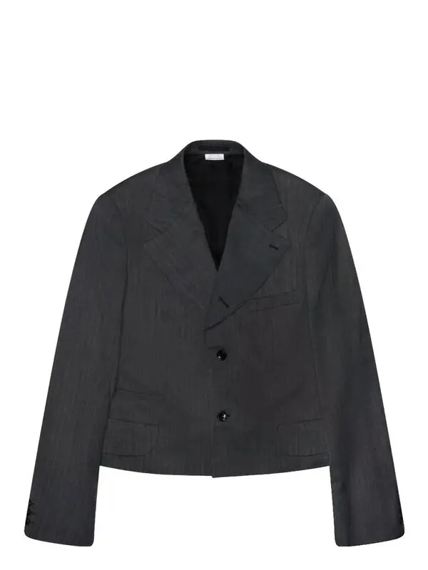 Comme Des Garçons Cropped Single-breasted Blazer - Grey