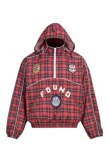 FOUND Plaid Track Jacket - Red