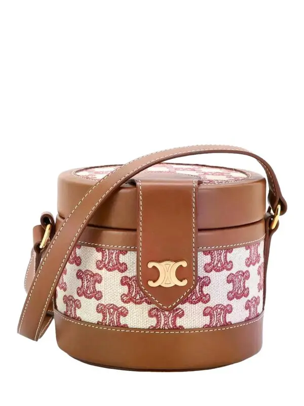 Celine Tambour Bag Triomphe Canvas Small Crossbody Bag - Brown
