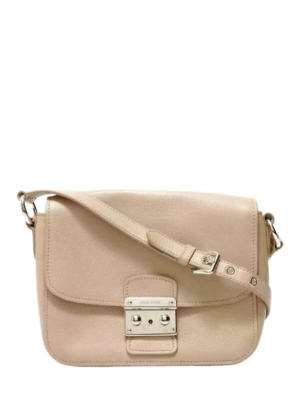Miu Miu Vitello Push-lock Crossbody Bag - Neutrals