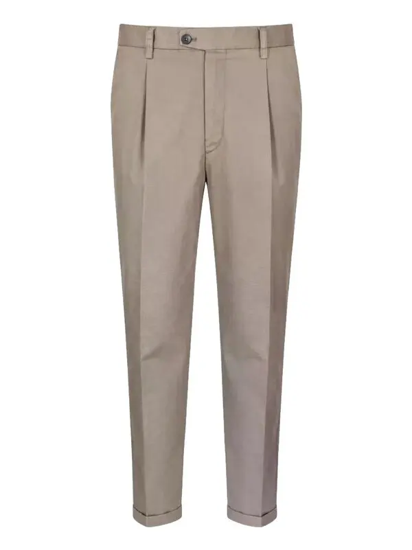 DEVORE INCIPIT Pleated Turned-up Trousers - Brown