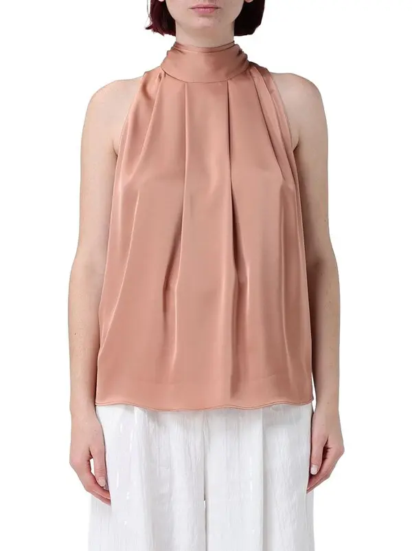H COUTURE Sleeveless Mock Neck Top With Applique And Tie Detail - Hazel