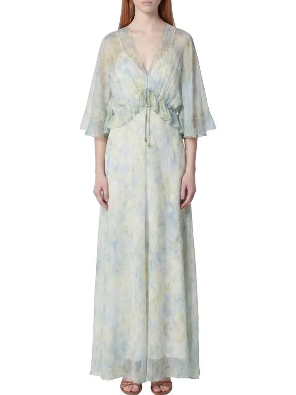Alberta Ferretti Printed Maxi Dress - Yellow