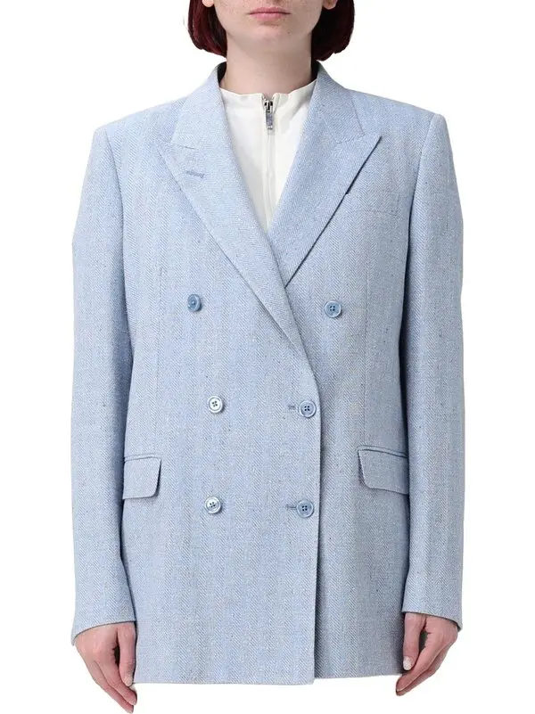 Tagliatore Double Breasted Cotton Blend Blazer - Blue