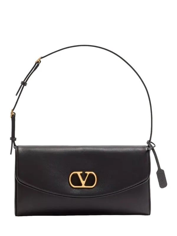 Valentino Garavani Devain Nappa Leather Shoulder Bag - Black