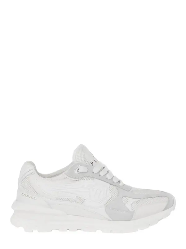 Philipp Plein Leather And Mesh Low Top Sneakers - White
