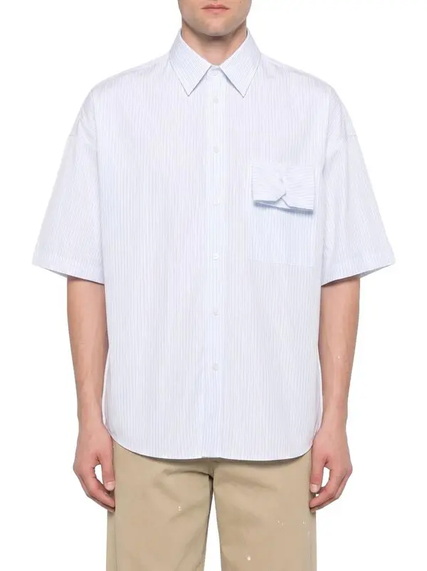 MTL STUDIO Striped Cotton Casual Shirt - Blue