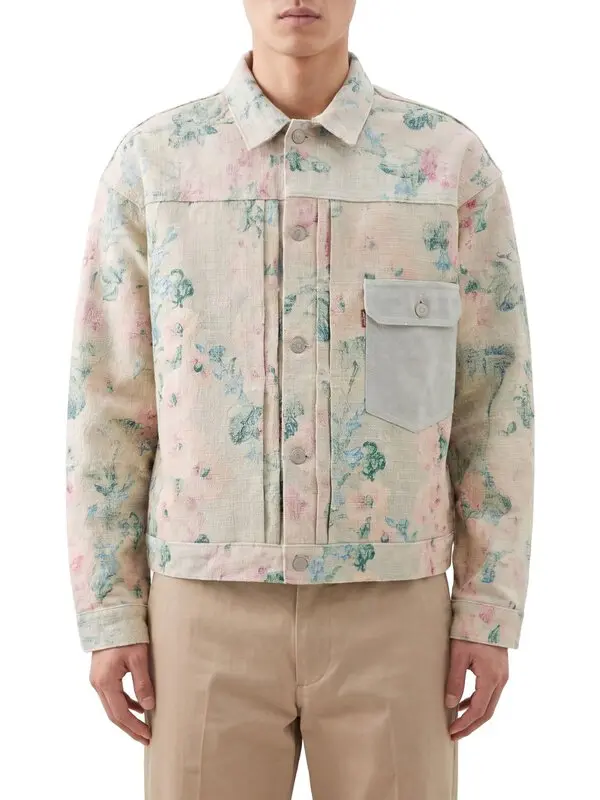 Junya Watanabe Floral Printed Jacket - Beige