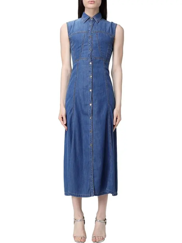 SIMONA CORSELLINI Sleeveless Shirt Dress - Denim