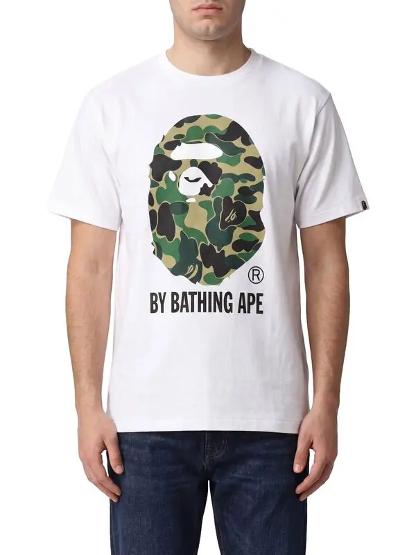A BATHING APE Printed Cotton T-shirt - White 1