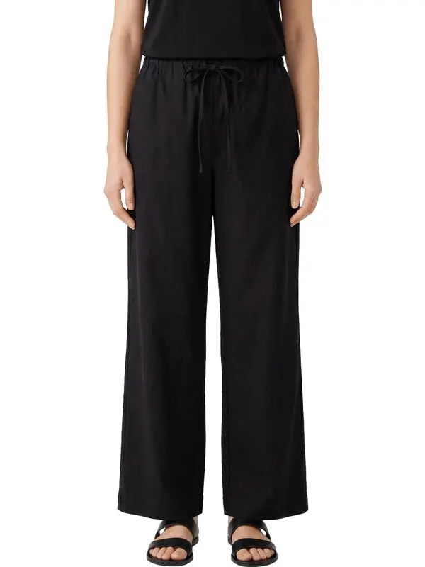 THE ROW Wide Cotton Trousers - Black