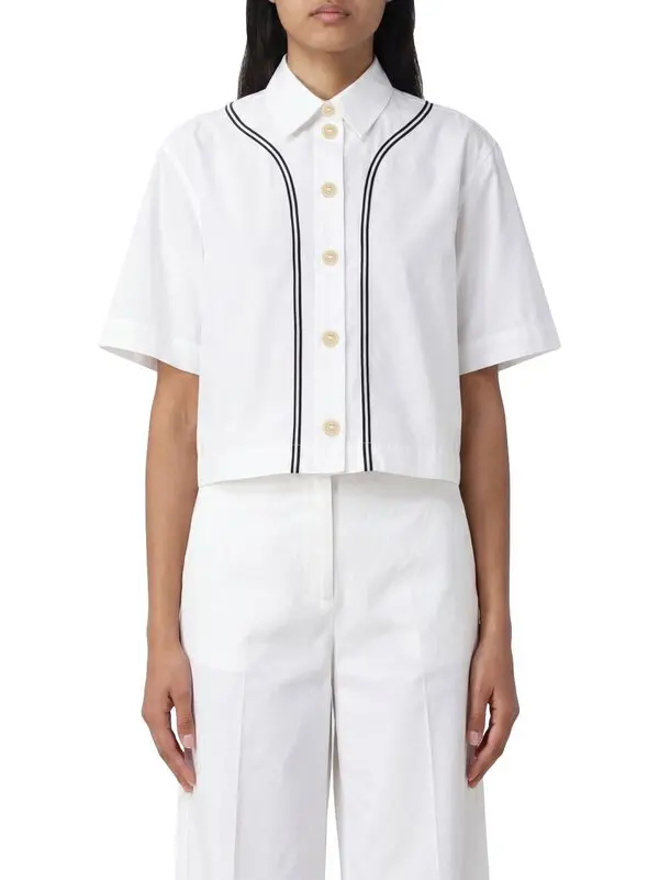 Kenzo Cropped Shirt With Contrasting Trim - White