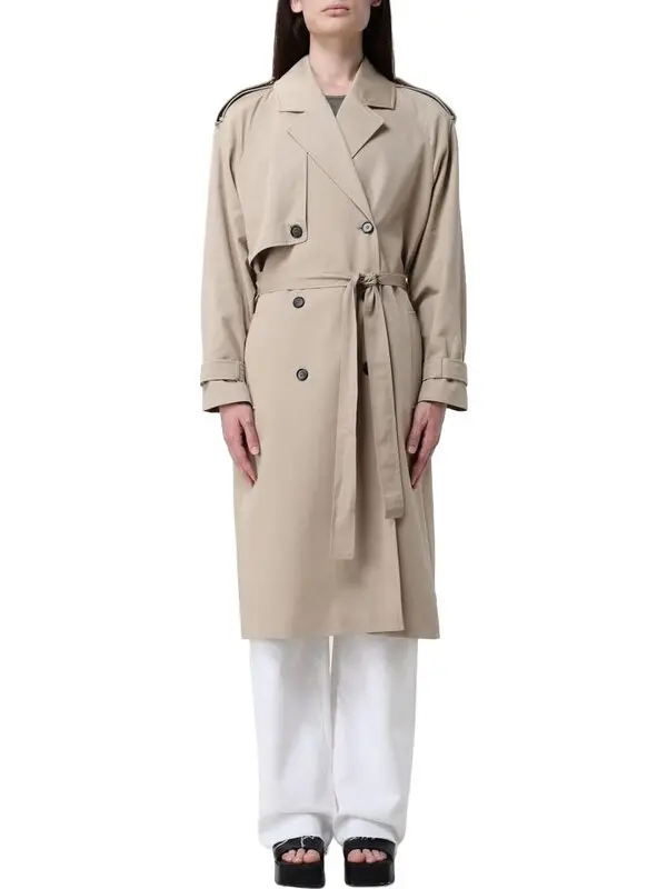 ANINE BING Ricky Long Viscose Trench Coat - Beige