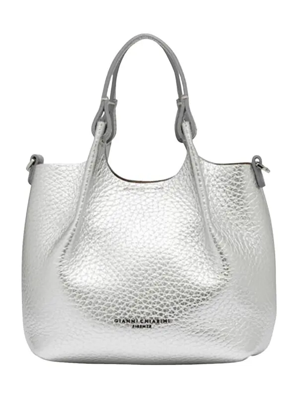 GIANNI CHIARINI Textured Leather Mini Bag - Silver