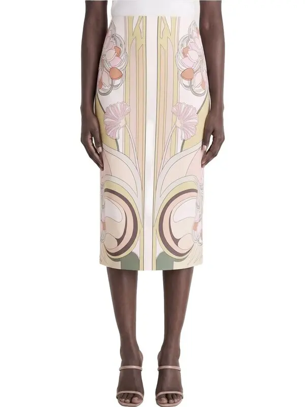 La DoubleJ Printed Midi Skirt - Yellow