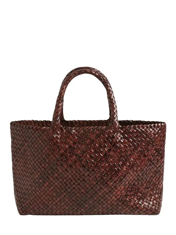 Manebí Woven Top Handle Bag - Dark