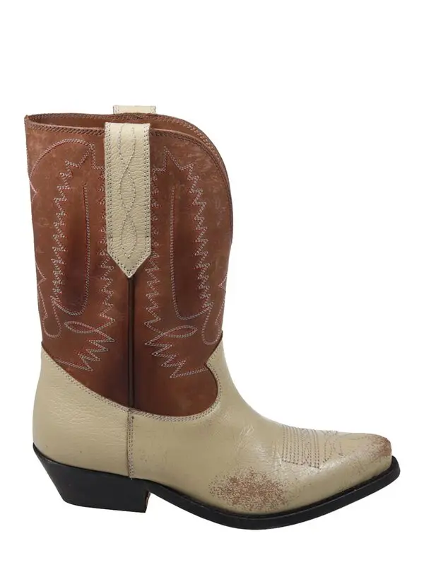 GOLDEN GOOSE Wish Star Leather Boots - Natural