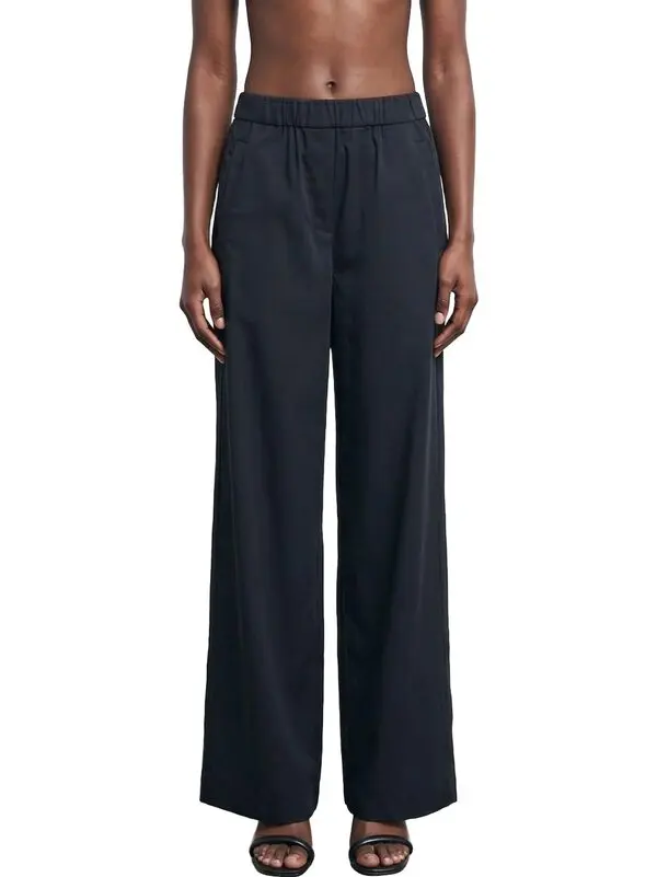 Patrizia Pepe Stretch Cotton Straight Leg Trousers - Black