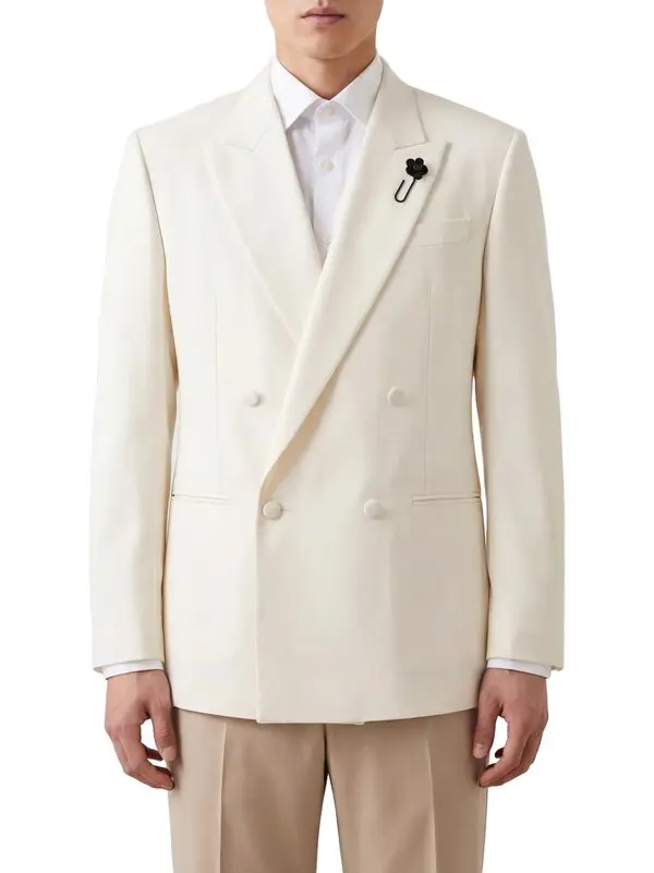 LARDINI Double Breasted Blazer - Nude