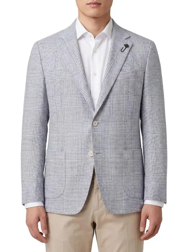 LARDINI Checked Blazer - Blue