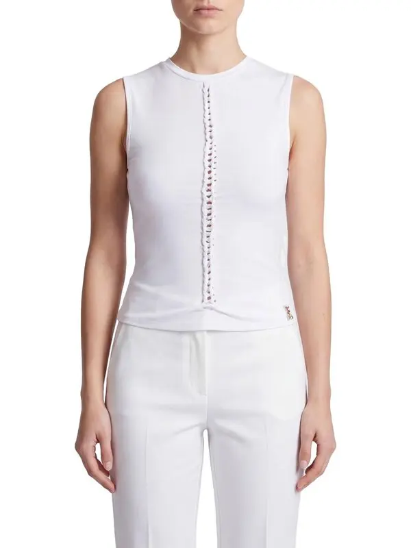 Patrizia Pepe Sleeveless Modal Top - White