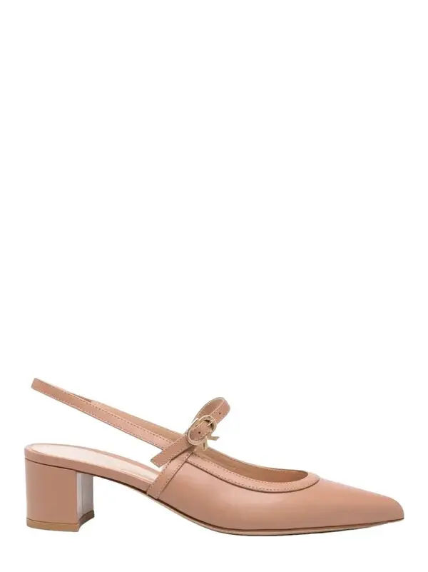 GIANVITO ROSSI Allette Leather Slingback Pumps - Nude