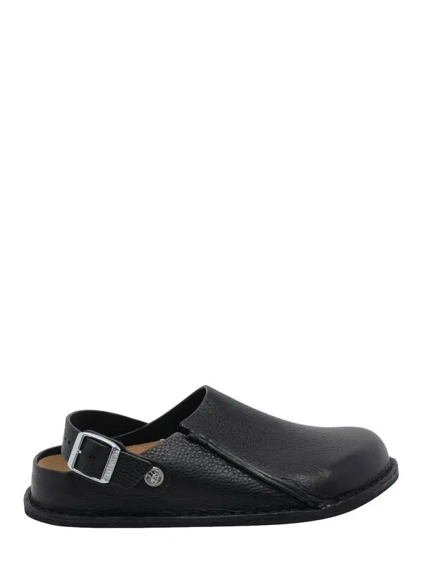 BIRKENSTOCK Premium Tumbled Leather Slingback Mules - Black