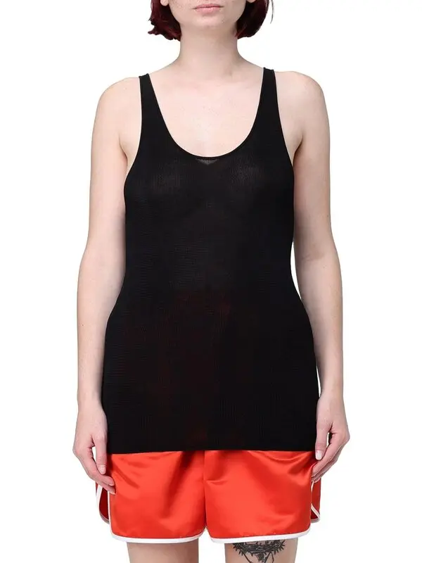 THE FRANKIE SHOP Slim Fit U-neck Knit Top - Black