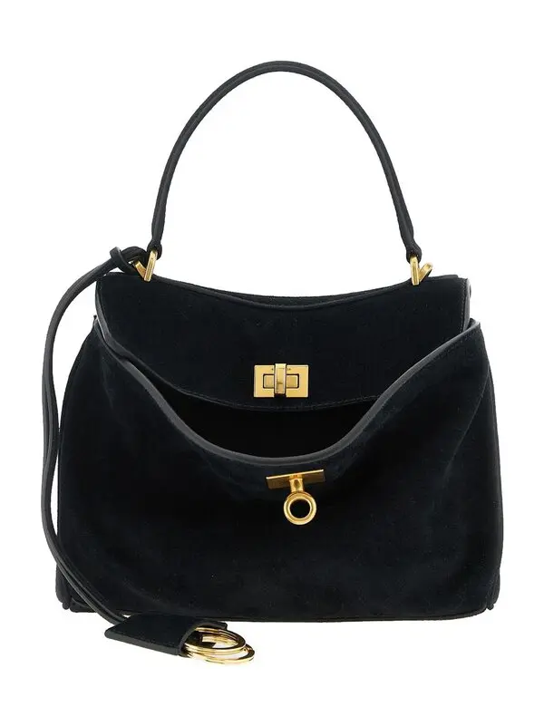 Balenciaga Rodeo Mini Calfskin Leather Handbag - Black