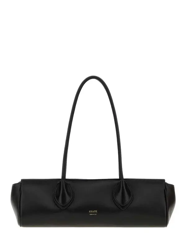 Khaite Donna Shoulder Bag In Smooth Lambskin Leather - Black