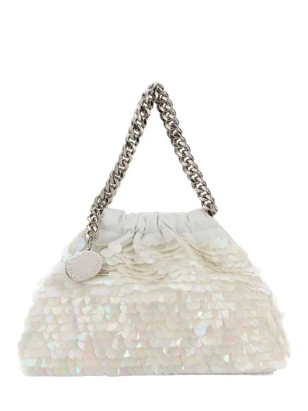 Stella McCartney Falabella Sequin Handbag With Chain Detail - White