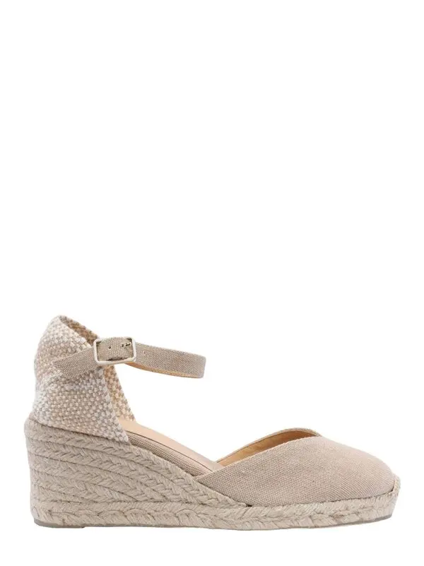 CastaÑer Chiarita Round-toe Canvas Espadrilles With Medium Wedge - Beige
