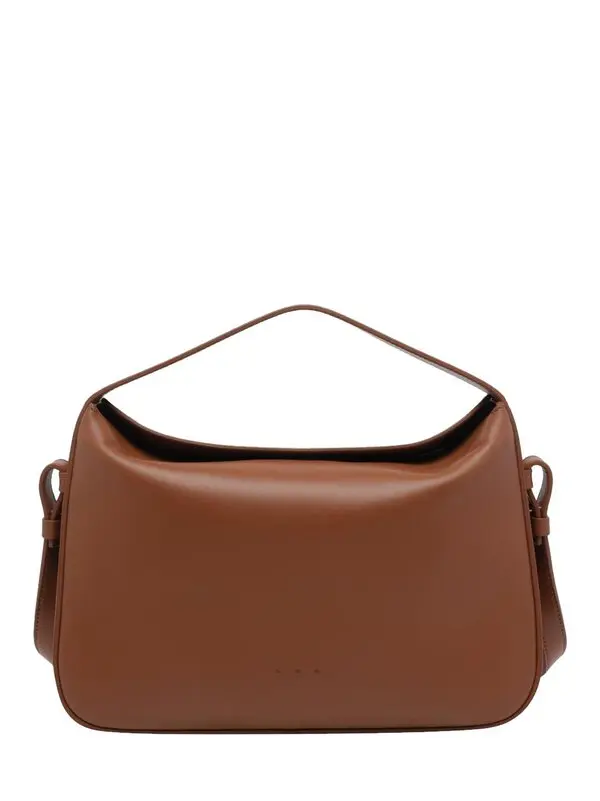 AESTHER EKME Calf Leather Handbag With Removable Shoulder Strap - Brown