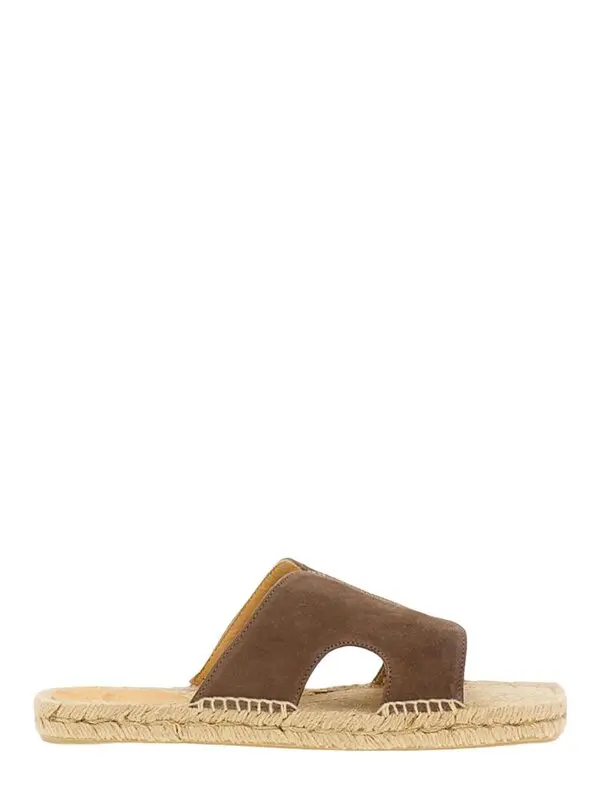 CastaÑer Suede Mules With Jute Midsole - Brown