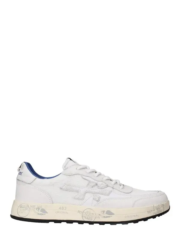 Premiata Nous Low-top Sneakers In Suede And Mesh - White