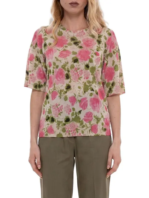 Liu Jo Floral Print Knit Top - Pink
