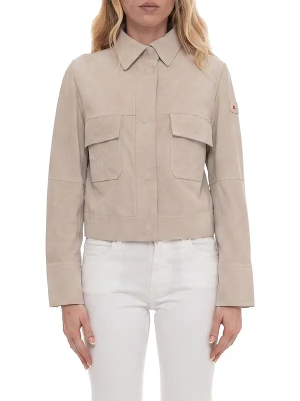 Peuterey Suede Shirt Jacket - Yellow Cream