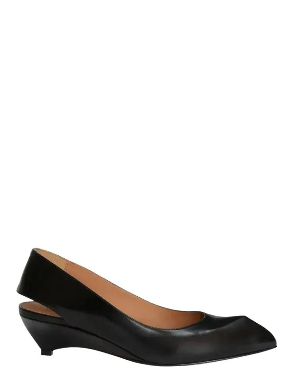 JIL SANDER Leather Slingback Court Shoes - Black