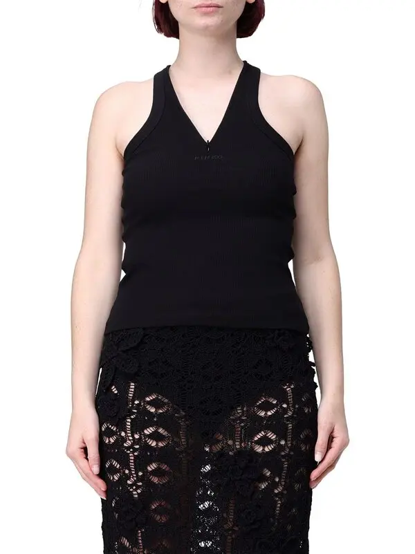Pinko Ribbed V-neck Tank Top - Black