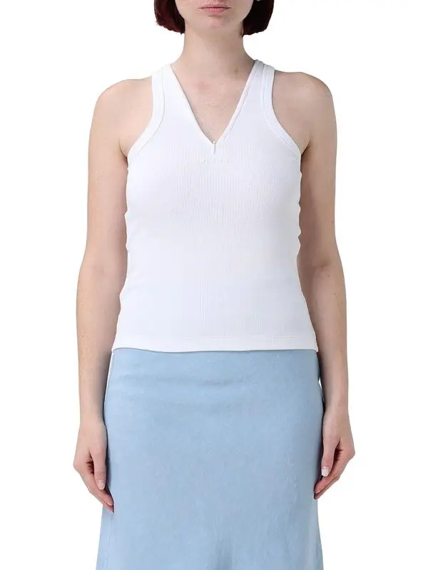 Pinko Ribbed V-neck Tank Top - White