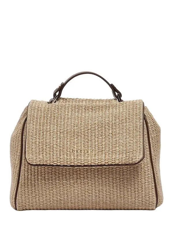 ORTIGNI Woven Handbag - Biscuit