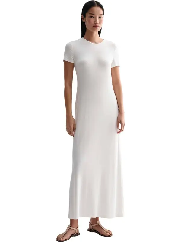 Veronica De Piante Harper Dress In Stretch Viscose Jersey - Off-white